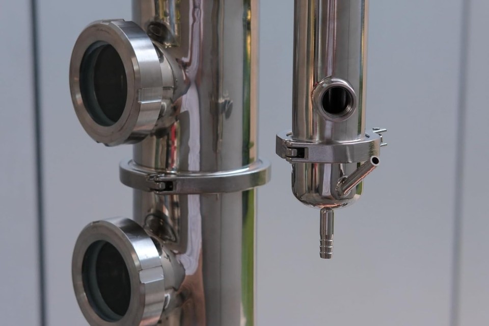 4" 4 Plates Stainless Steel Flute Column Windows, Hoses, Condenser ...