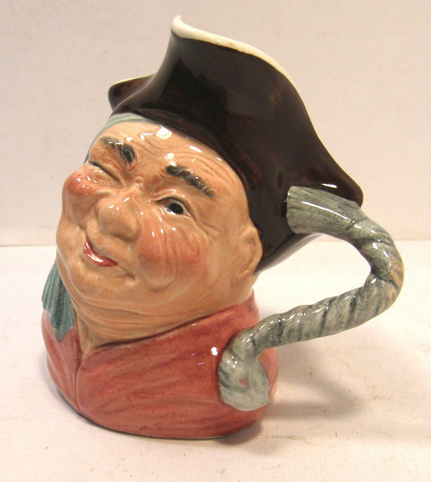 VINTAGE KELSBORO WARE HAND PAINTED POTTERY JOLLY ROGER PIRATE TOBY JUG ...