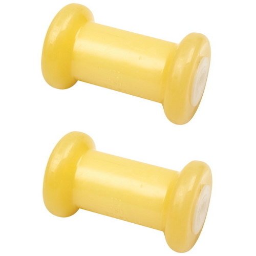 2 Pack 4 Inch Width Boat Trailer Yellow Molded Rubber Spool Rollers - 1 ...