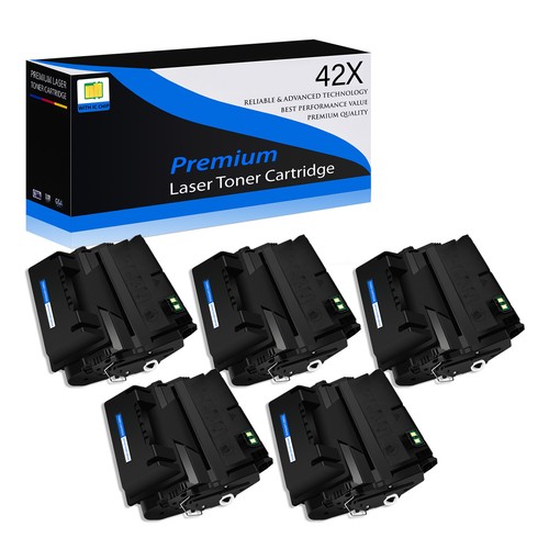 5 Pack - Q5942X 42X Toner Compatible for HP LaserJet 4250 4350 4250dtn ...