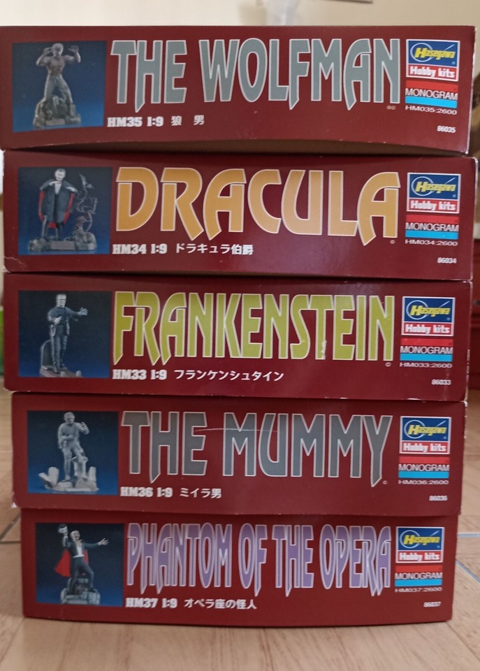 HASEGAWA MONOGRAM 1/9 MODEL KIT(Wolfman Dracula Frankenstein Mummy ...
