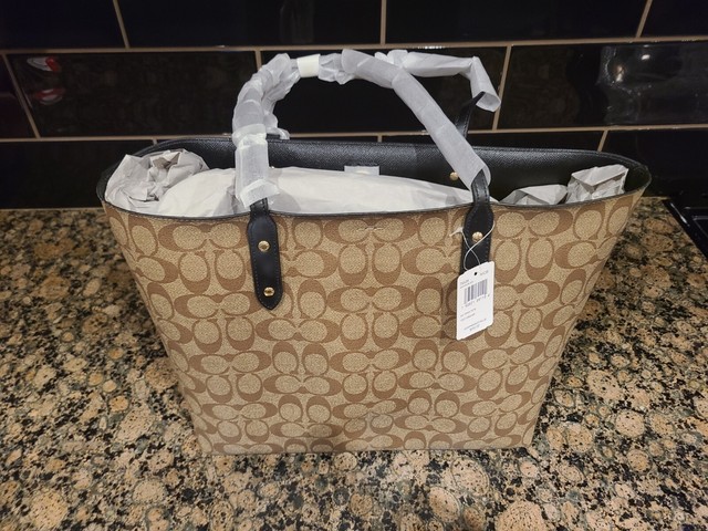 Coach 76636 Town Tote Purse Shoulder Handbag - Brown for sale online | eBay