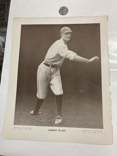 1910-57 M114 baseball magazine photo 1921 Aaron ward New York Yankees ...
