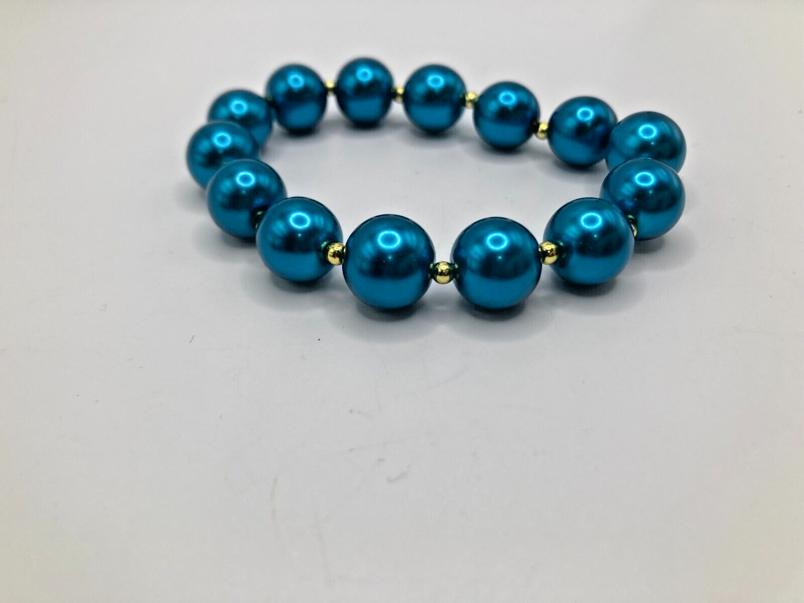 Garold C. Miller Teal Glass Pearl Bracelet #Q2 | eBay