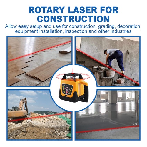 Automatic Rotary Laser Level Kit Red Beam 360 Rotating Laser Self ...