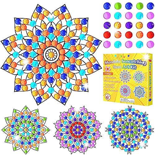 Diamond Painting Kits Stained Glass Window Clings, 4 Pcs Diamond Art ...