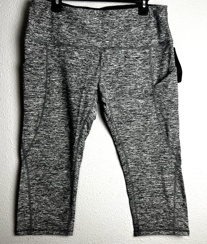 NWT ODODOS Leggings XL Heathered Gray Mid Rise Croppped Leg Lounge ...