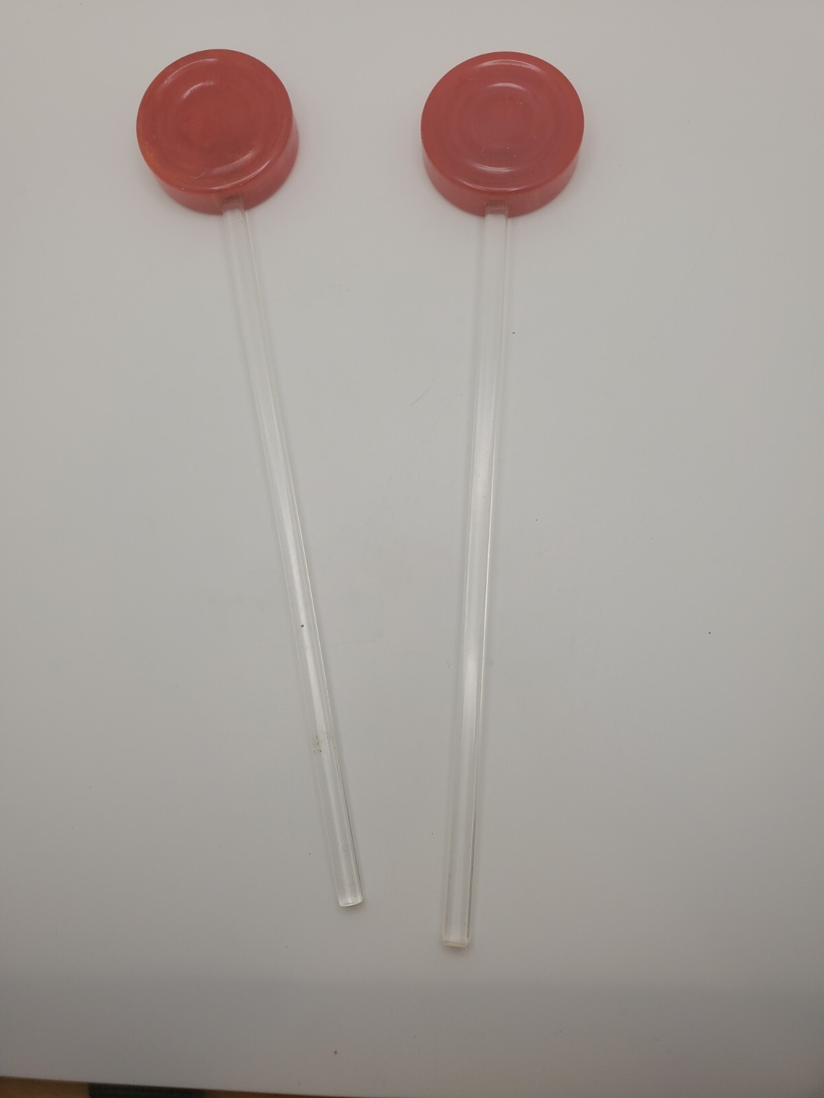Lot of 2 - Red Bakelite Lollipop Drink Stirrers Swizzle Sticks - New ...