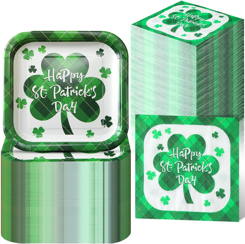 200 Pcs St Patrick'S Day Paper Plates and Napkins Includes 8.54 ...