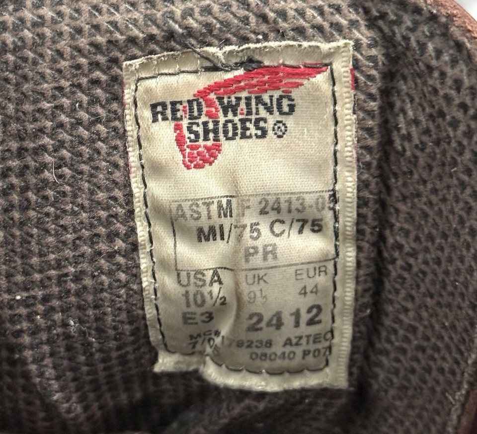 Red Wing Work Boots 2412 Gore-Tex Steel Toe Waterproof Leather Men’s ...