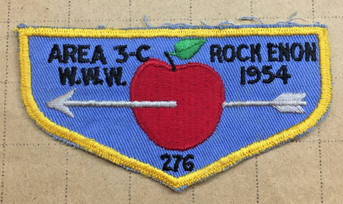BOY SCOUT AREA 3-C ROCK ENON W.W.W. 1954 POW WOW FLAP SHENSHAWPOTOO ...