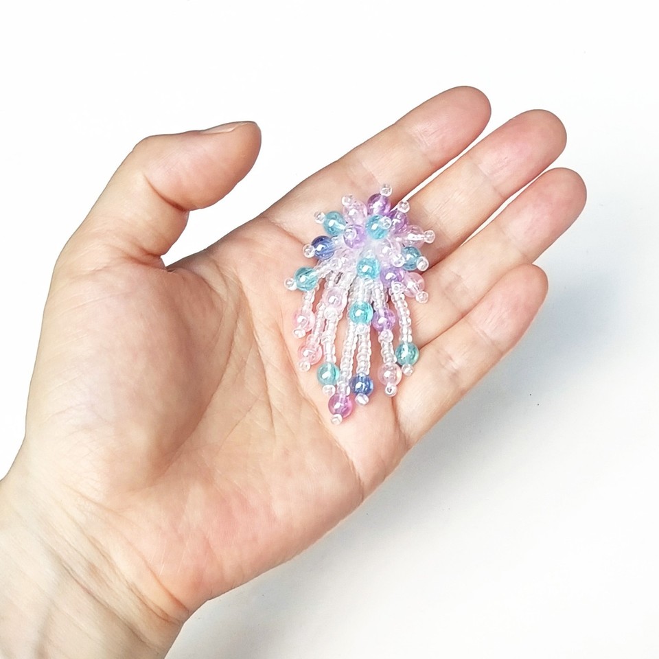 Brooch Tote Bag Backpack Pin Fireworks Purple Pink Blue Flower ...