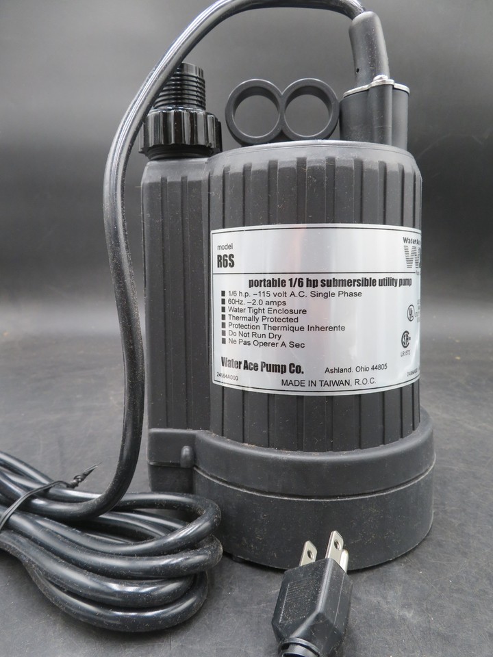 Water Ace Pump Co. Model RES 1/6 HP Submersible Utility Pump | eBay