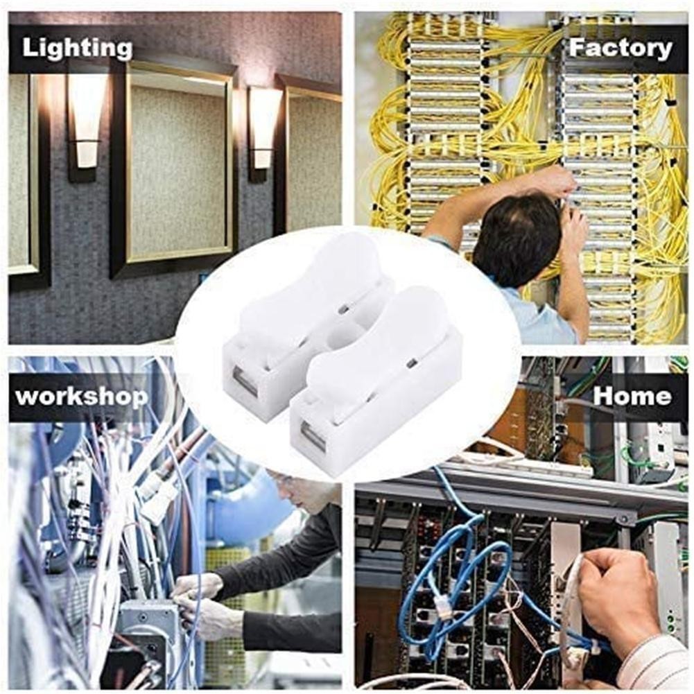 200/100/20pcs 220V 2 Pin Push Quick Wire Cable Connector White Wiring ...