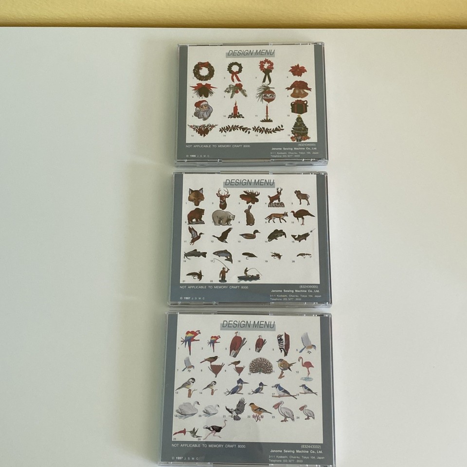 VTG Janome Memory Card Lot Of 18 Design Memory Cards Sewing Machine ...