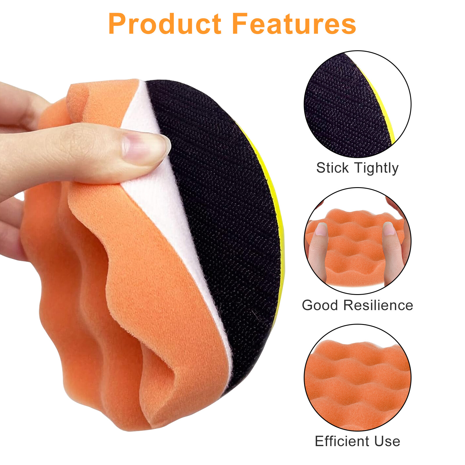 9pcs 5 Inch Car Buffing Pads Polishing for Drill Sponge Kit Waxing Foam ...