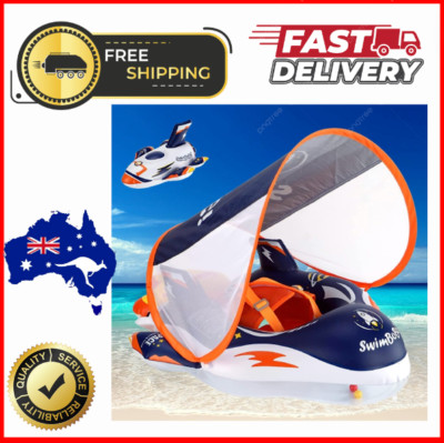 Baby Pool Float with Canopy 3D Rocket and Add Tail Design. Upgraded ...
