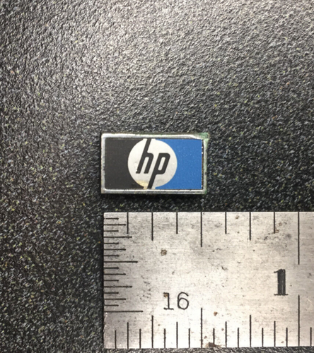 Vintage HP Old Style 1/2" Front Panel Badge Logo Emblem Blue Black ...