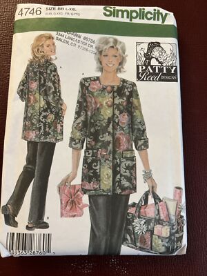 Simplicity Pattern 4746 Patty Reed Jacket Smock Pants Tote Bag L-XL | eBay