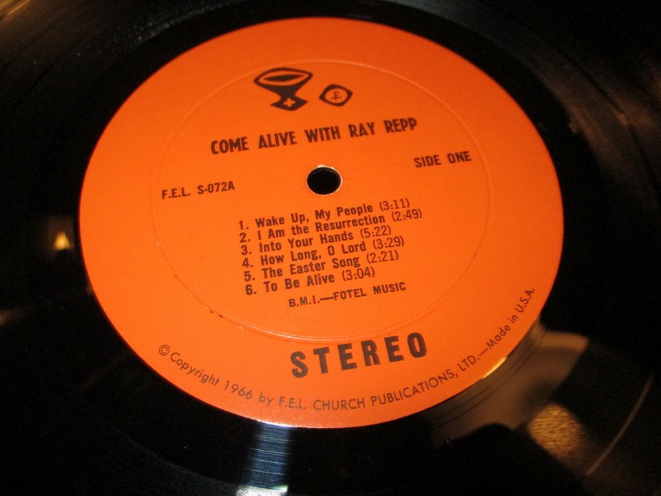 1967 RAY REPP Come Alive LP FEL Contemporary Ecumenical Folk Songs ...
