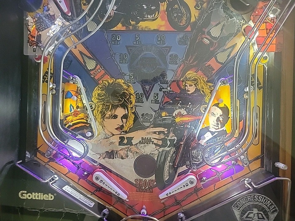 BARB WIRE PINBALL MACHINE Pamela Anderson Gottlieb RARE Collectible ...