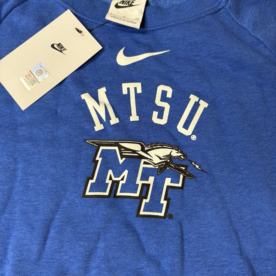 Nike MTSU Blue Raiders Varsity Fleece Crew Small Sweatshirt NEW | eBay