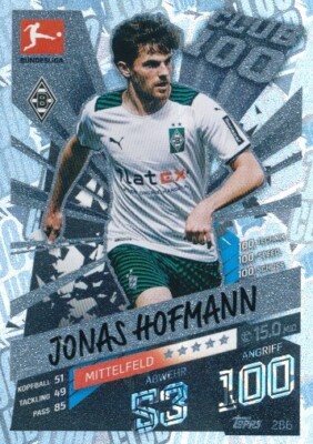 286 BORUSSIA M'GLADBACH - HOFMANN JONAS GERMANY FOIL CARD TOPPS ...