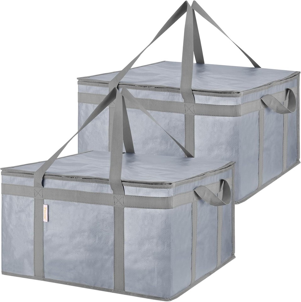 2Pk 2XL Insulated Reusable Grocery Bags, Collapsible Cooler Bag for ...