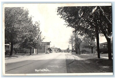 Morley Michigan RPPC Photo Postcard Street Road Exterior Building c1940 ...
