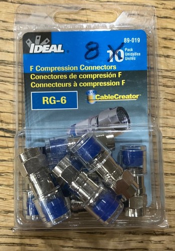 Ideal RG-6 Compression F-Connectors 8 Pk (Open) 89-019 | eBay