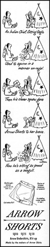 1947 Chief sitting eagle native american Arrow shorts vintage art Print ...