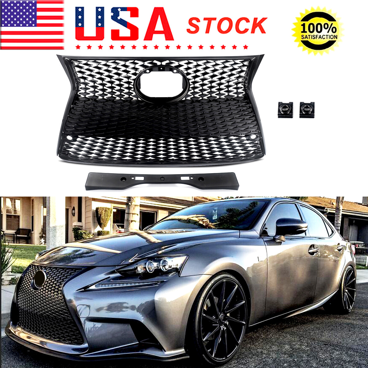 2014-2016 Lexus IS200t IS250 IS350 F Sport Front Grille W/Trim Gloss ...