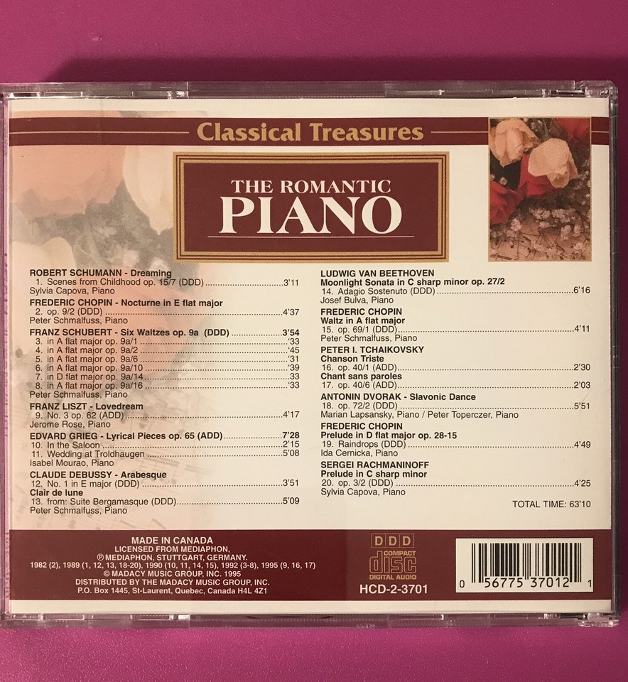 Romantic Piano [Performer], Romantic Piano, Audio CD 56775370121| eBay