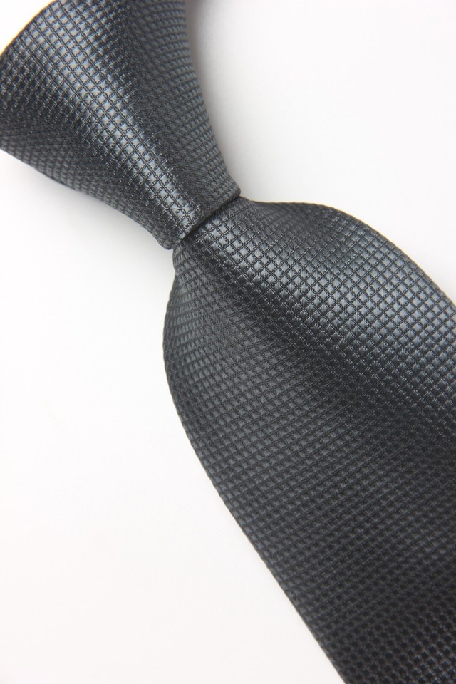 New Classic Checks Plaids Gray JACQUARD WOVEN 100% Silk Men's Necktie ...
