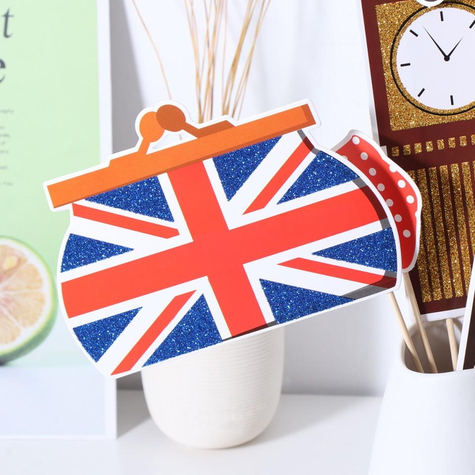 20 Pcs Paper Photo Booth Props With Uk Flag For British National Day ...
