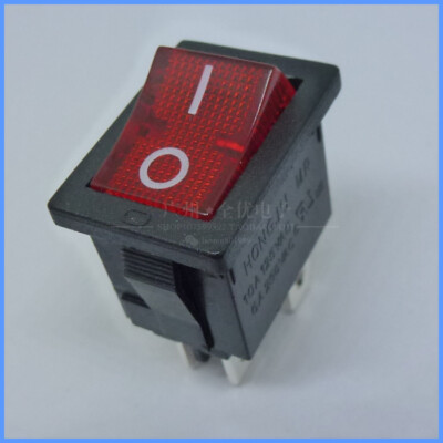 2pcs NEW HONGJU MR 10A 125VAC 6A 250VAC Rocker Switch With Red Lamp # ...