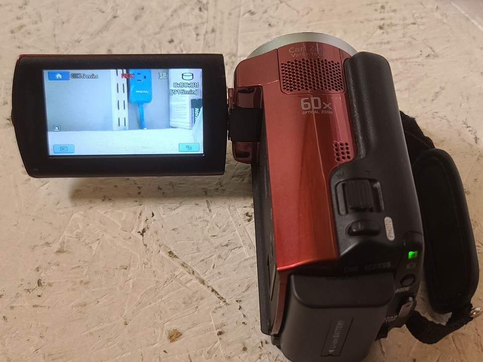 SONY Handycam DCR-SR47 60x Optical Zoom Video Camcorder | Red ...