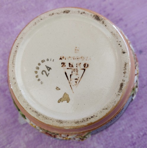 Gerz Germany Spinning Ashtray Stoneware Metal Top Handgemalt 24 ...