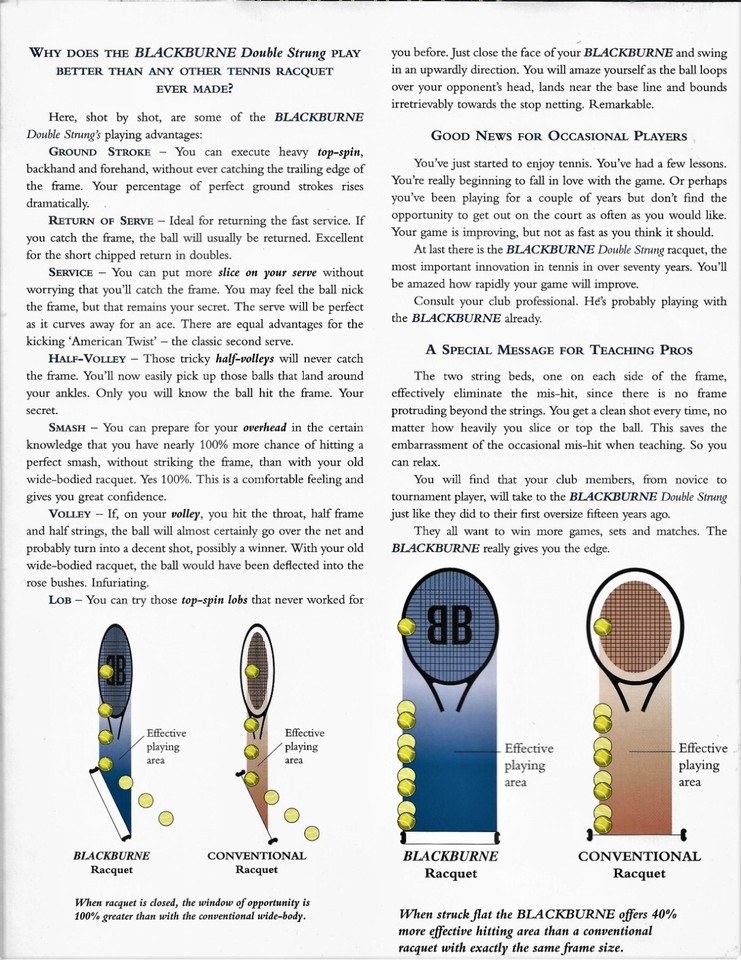 Two New 4 1/2 Grip Revolutionary Blackburne Double Strung 107 Tennis ...