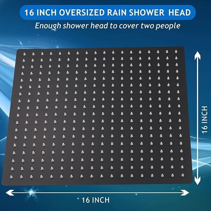 LED 12-16'' High Pressure Rain Shower Head Top Overhead Sprayer ...