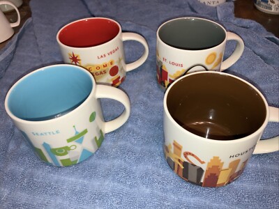 Starbucks You Are Here Lot Houston, Seattle, Las Vegas, St. Louis 14oz ...