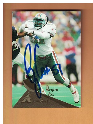 BRYAN COX AUTOGRAPHED 1994 PINNACLE FOOTBALL CARD SIGNED MIAMI DOLPHINS ...