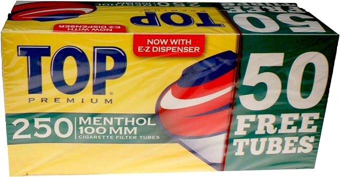 Top Menthol 100mm Tubes,(250 Tubes Each) = 1000 tubes total (4 pack) | eBay
