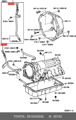 Genuine OE gage sub-assy, transmission oil level, 3510335350 for TOYOTA ...