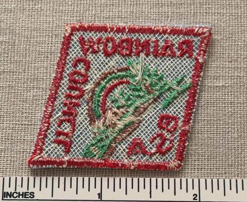 Vintage RAINBOW COUNCIL Boy Scout HAT DIAMOND PATCH BSA CP Uniform Camp ...