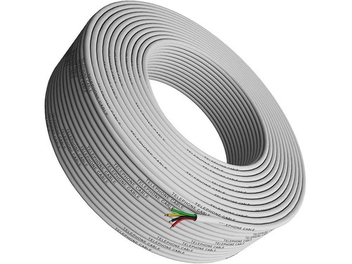 Cable 300ft Rounded White Roll (100m Long) 4x1/0.4 26 AWG Gauge Solid ...