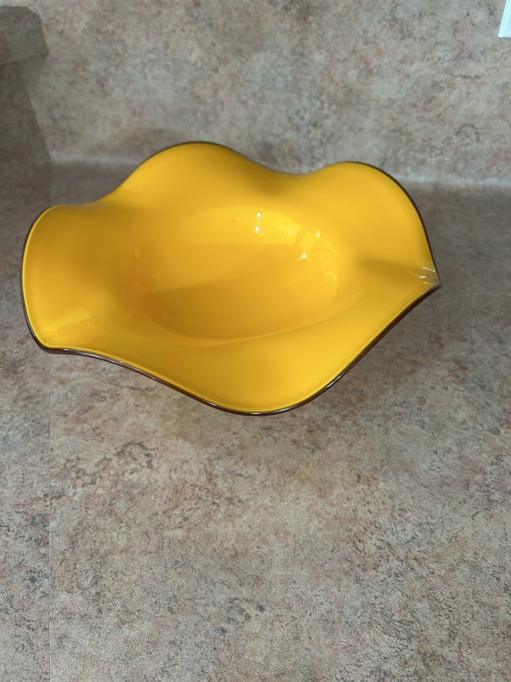 Teleflora Orange Wavy Clear Stand Bowl Vase Decoration | eBay