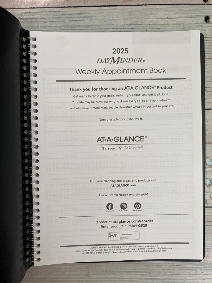 AT-A-GLANCE 2025 Appointment Book - Planner - Weekly 8" X 11" DayMinder ...