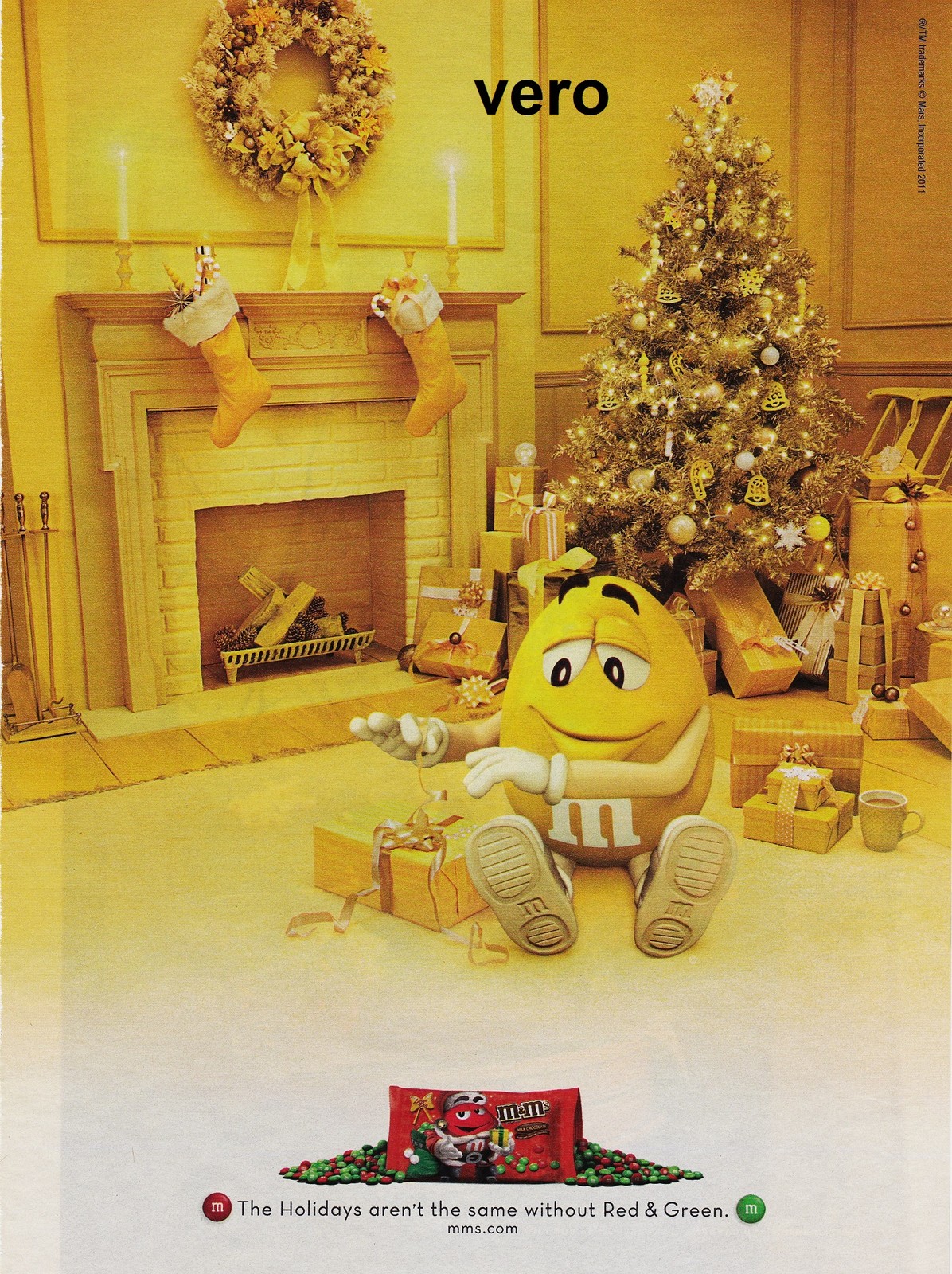 M&M's 2011 print ad HOLIDAYS yellow mms M&M advertisement art magazine ...