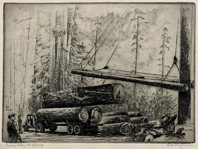 Kent Hagerman "Coos Bay Logging" Signed Etching | eBay